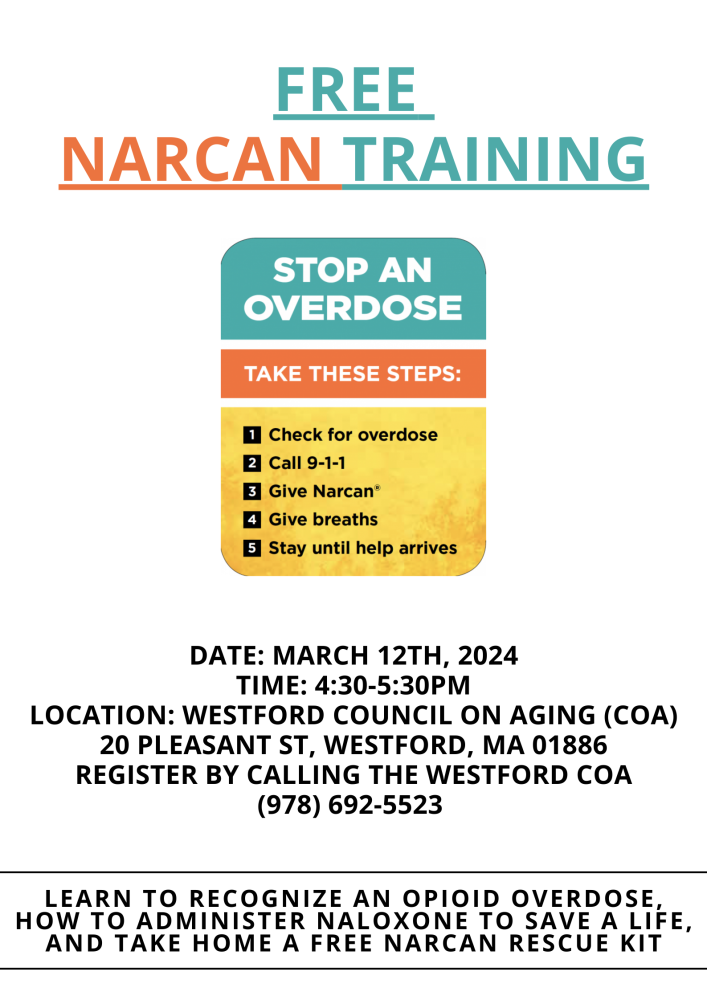 Free Narcan Training - WestfordCAT